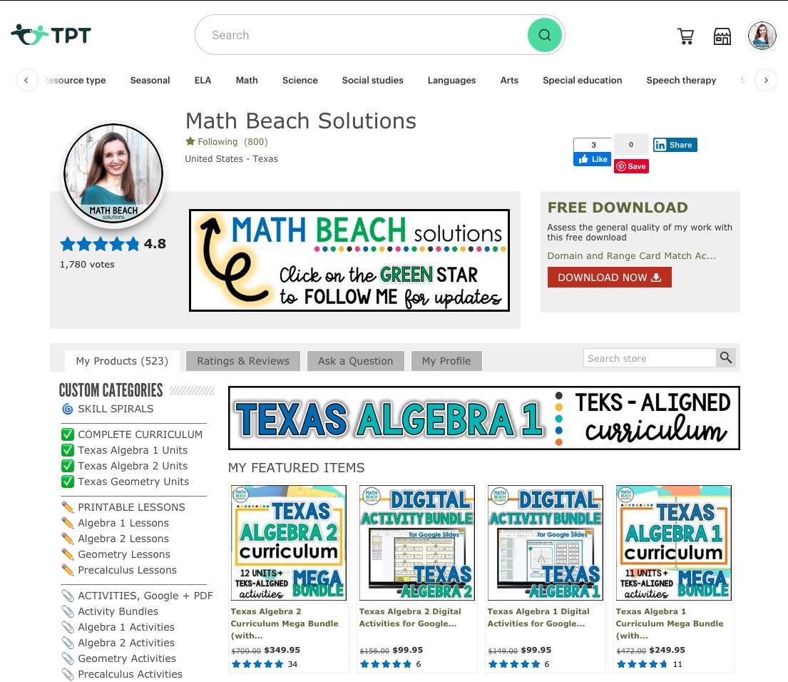 Allison at Math Beach Solutions — Bio Site